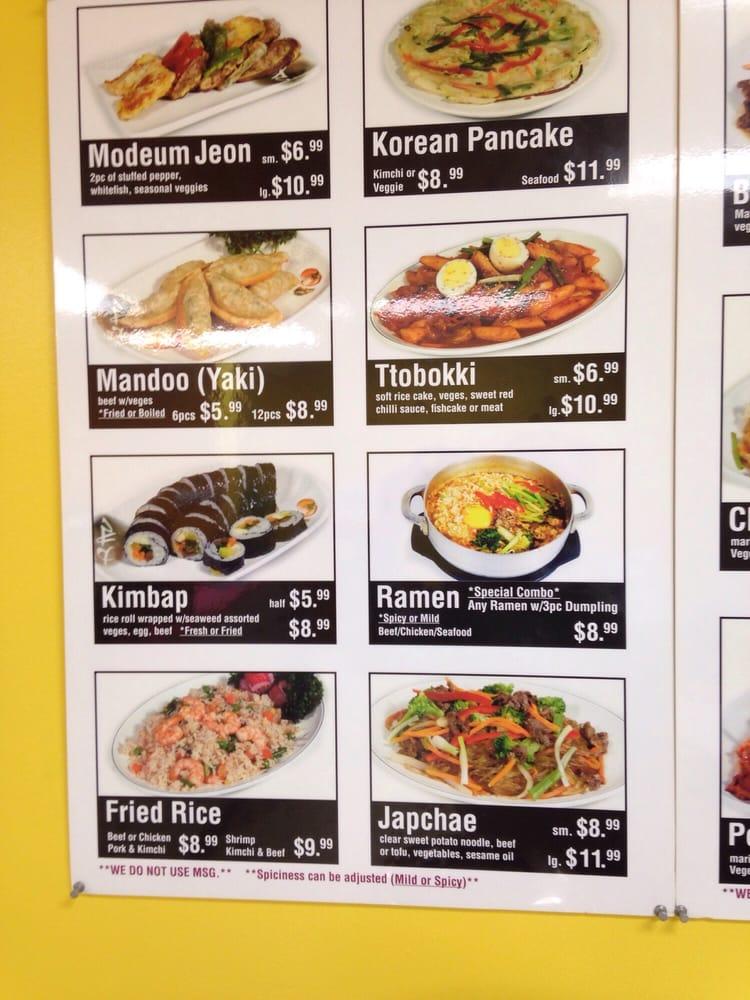 Menu at Kimchi Joy - Korean Restaurant, Aberdeen