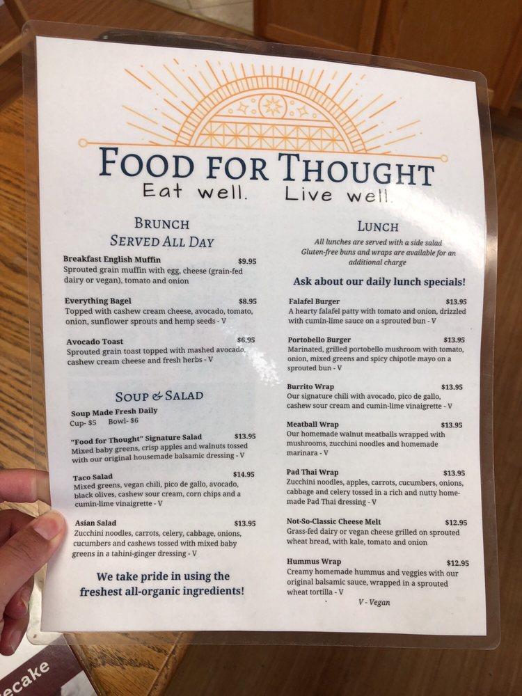 Menu at Food For Thought pub & bar, Marathon