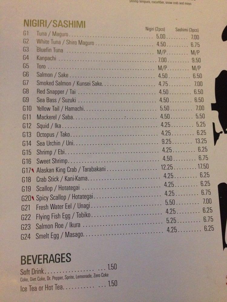Menu at Akashi restaurant, Conroe