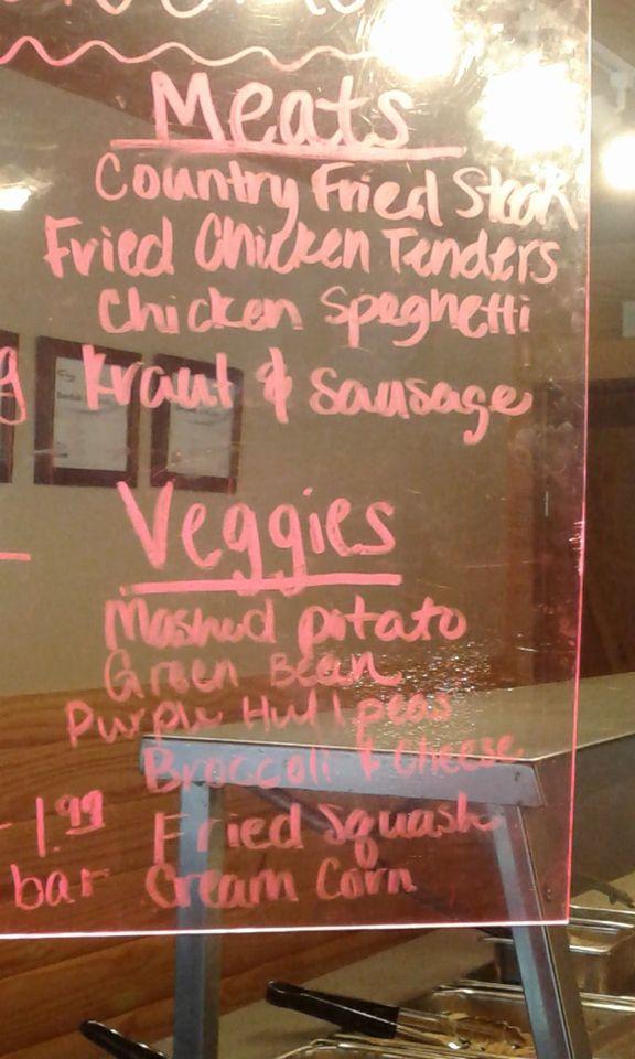 Menu at Cedar Landing restaurant, Winfield