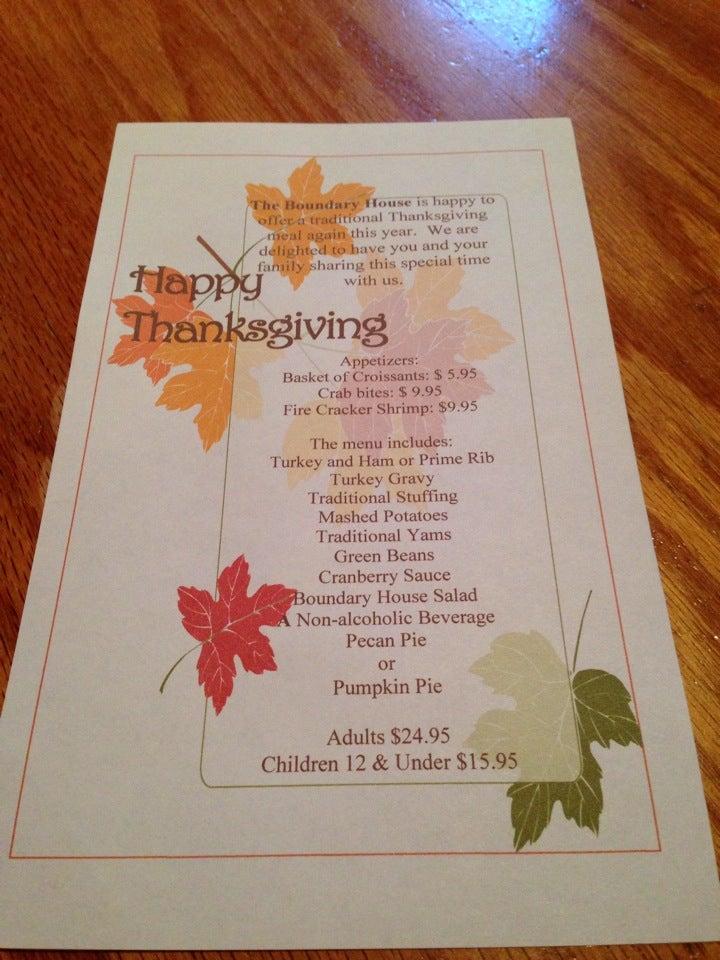 Menu at The Boundary House Restaurant, Calabash