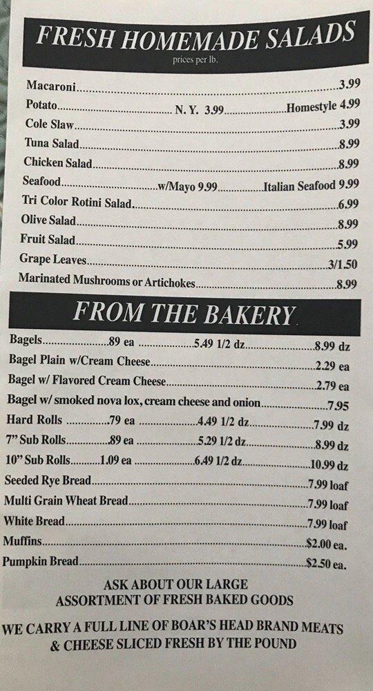 Menu at Calabash Deli cafe, Calabash, Beach Dr SW