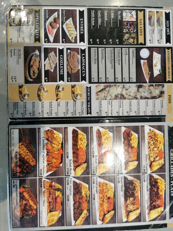 Menu at Maison Istanbul restaurant, Montréal, 6878 Rue Jean-Talon E