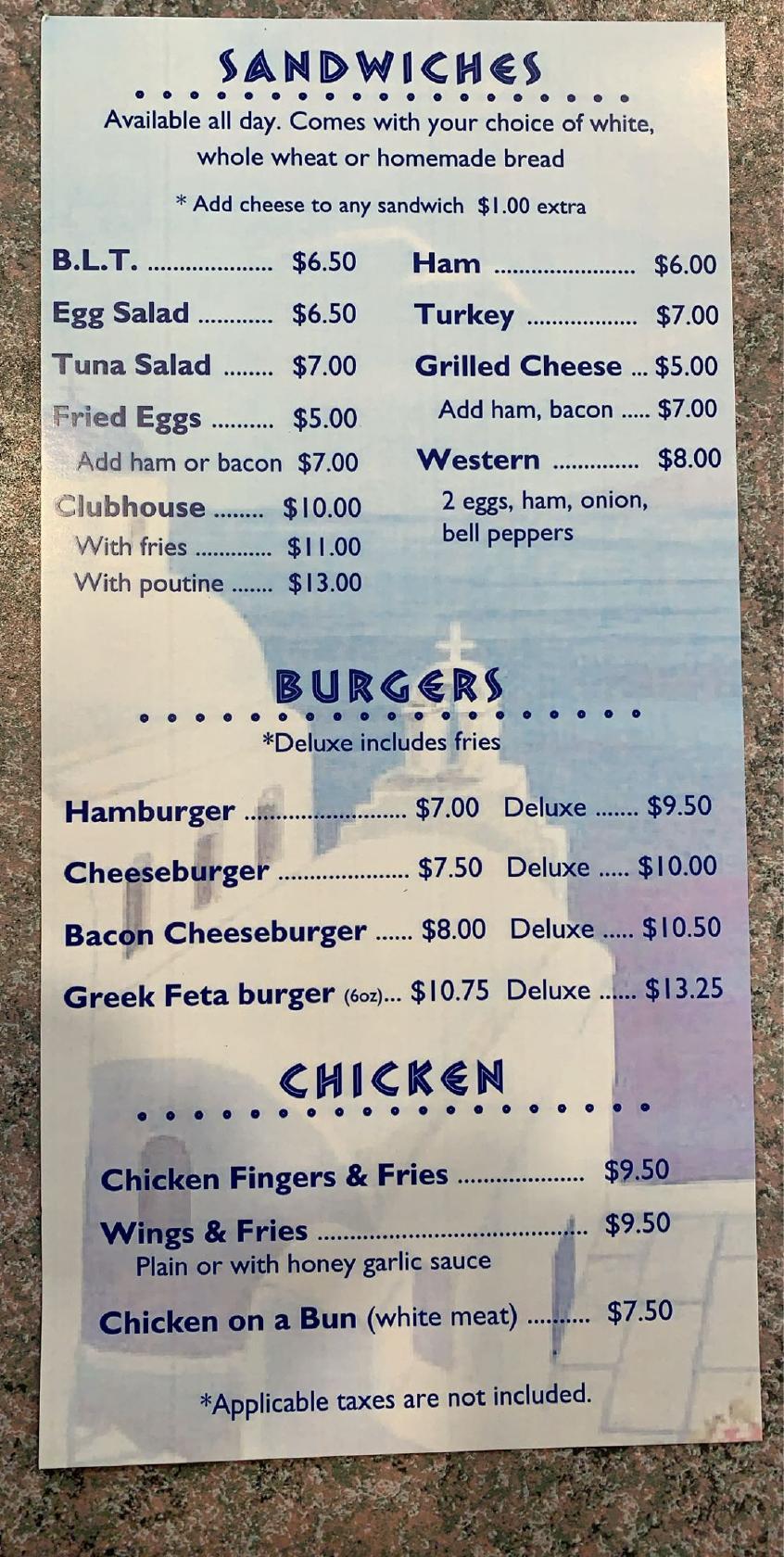 Menu at Peter's Kitchen pizzeria, Comber