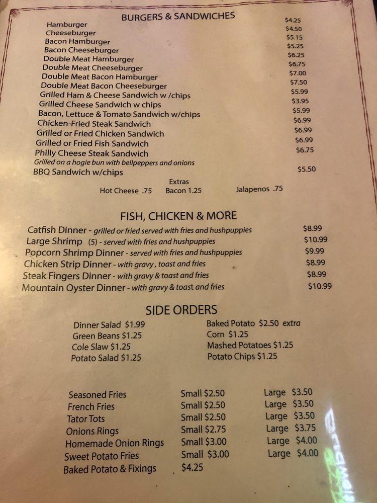 Menu at Ratibor Country Grill restaurant, USA