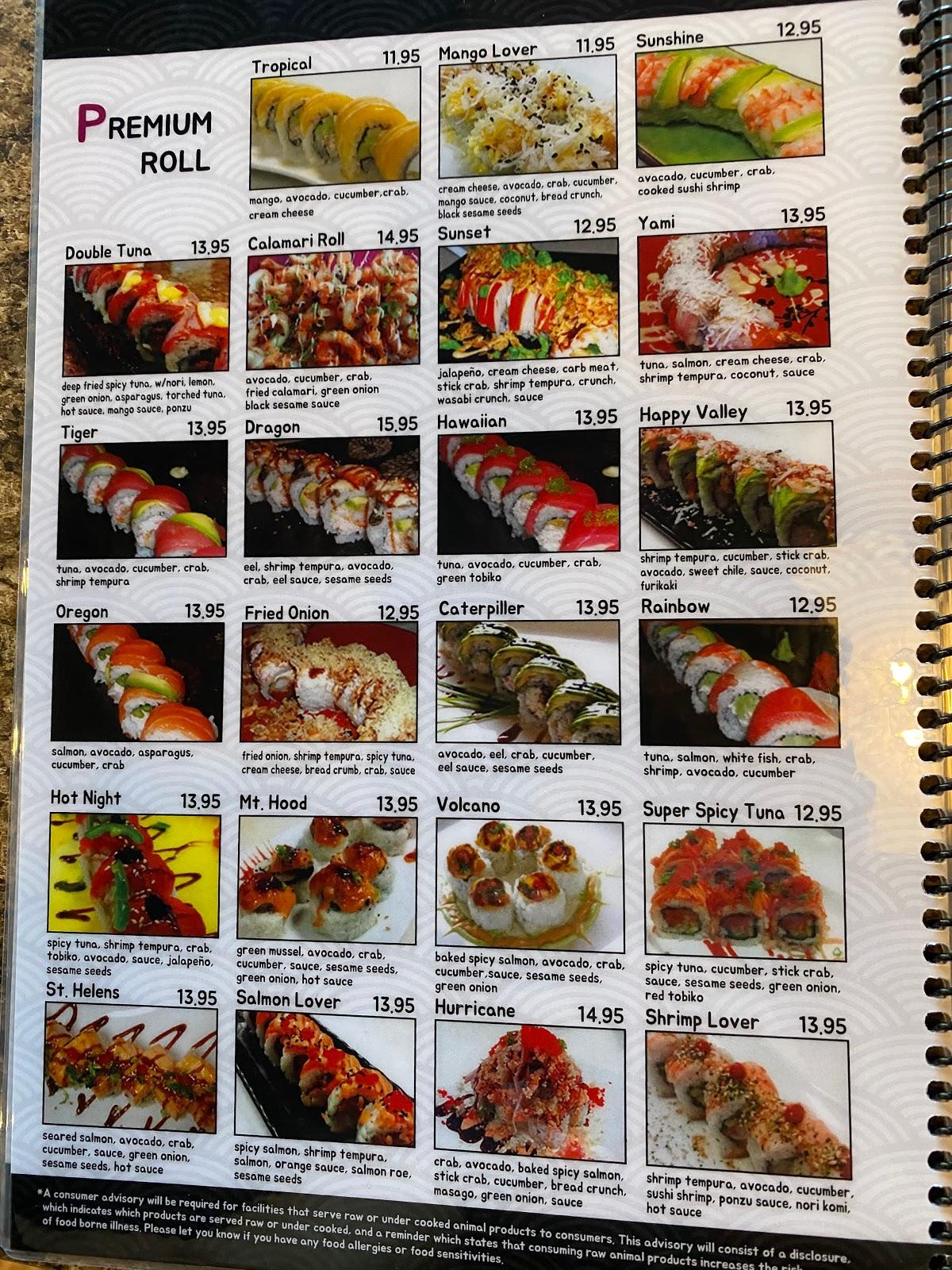 Menu at Yami Sushi & Teriyaki restaurant, Gresham, SW Highland Dr