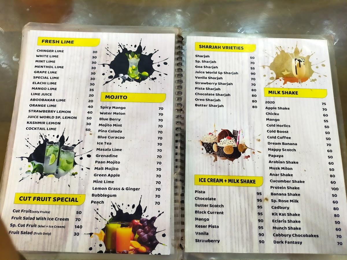 Menu at Juice World V2 Family Restaurant, Karaikal