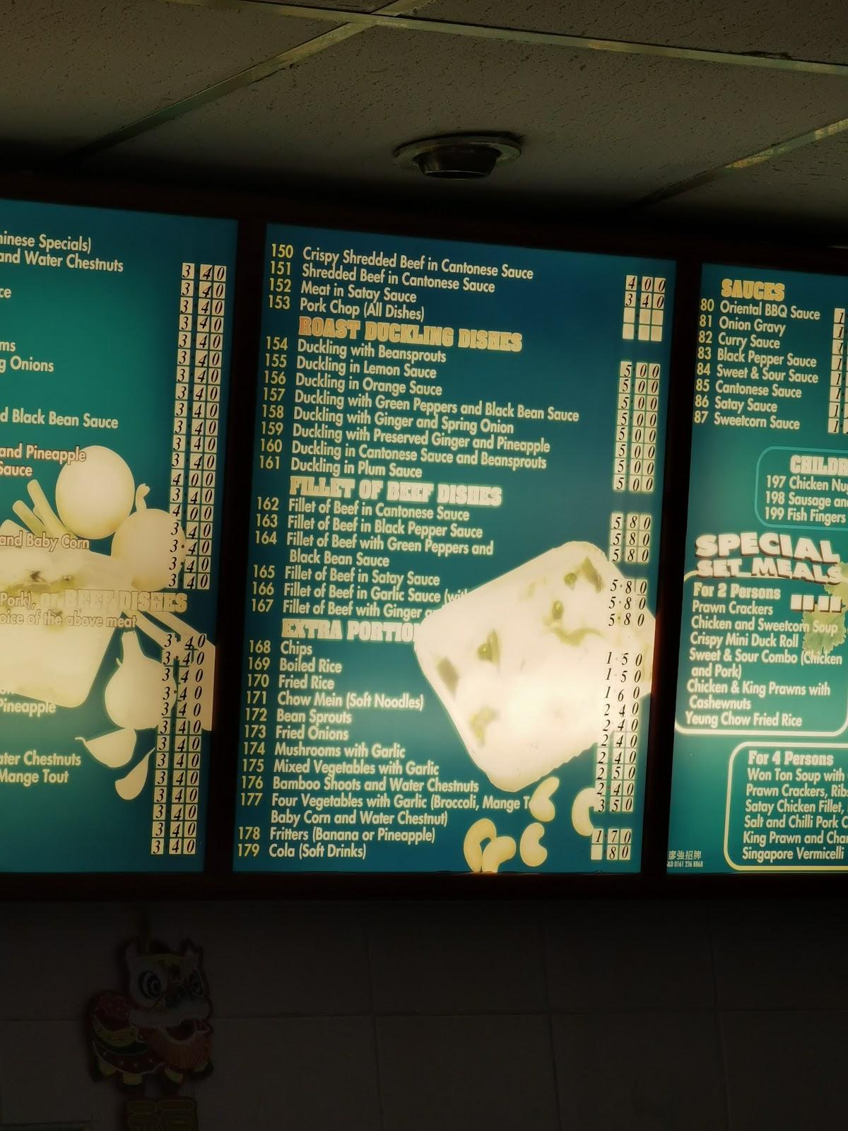 Menu at Lai Sing Delicious Food Centre pizzeria, Blackpool
