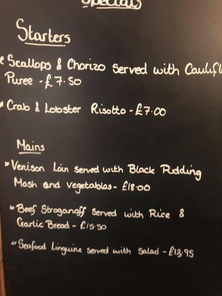 Menu at Shoulder Of Mutton Kirby Hill restaurant, Kirby Hill