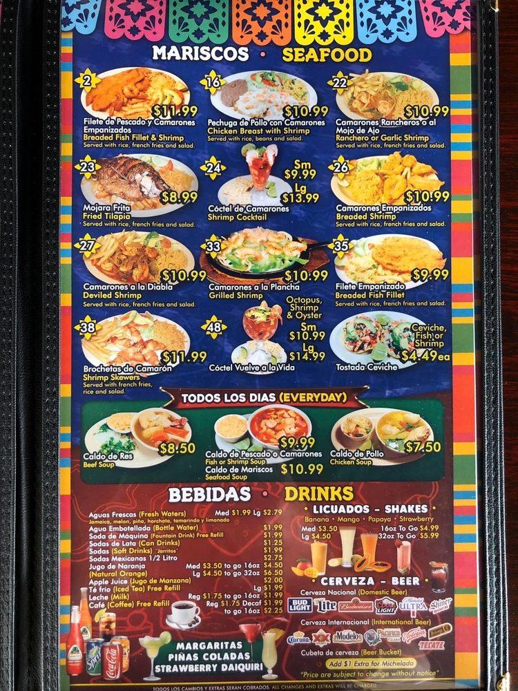Menu at Taquería Mi Pueblito restaurant, Pearland