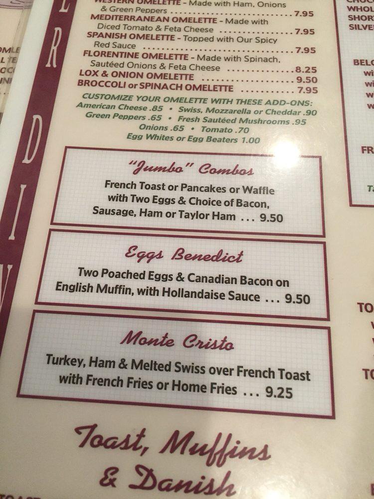 Menu at Chester Diner restaurant, Chester, 65 US-206