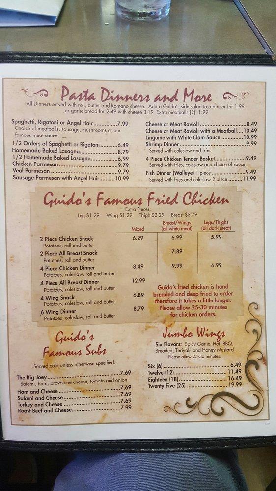 Menu at Guido's Pizza & Catering pizzeria, Ravenna