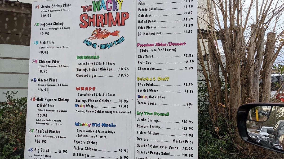 Menu at The Wacky Shrimp fast food, Daphne