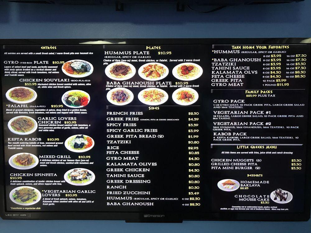 Menu at Greek Out Take-Out restaurant, Prescott Valley