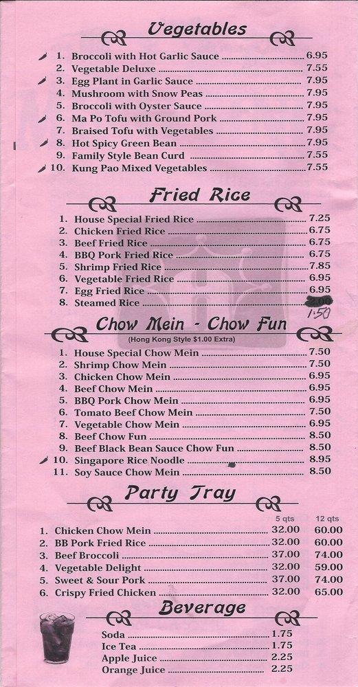 Menu at Ming Sing | Chinese Restaurant, Lodi