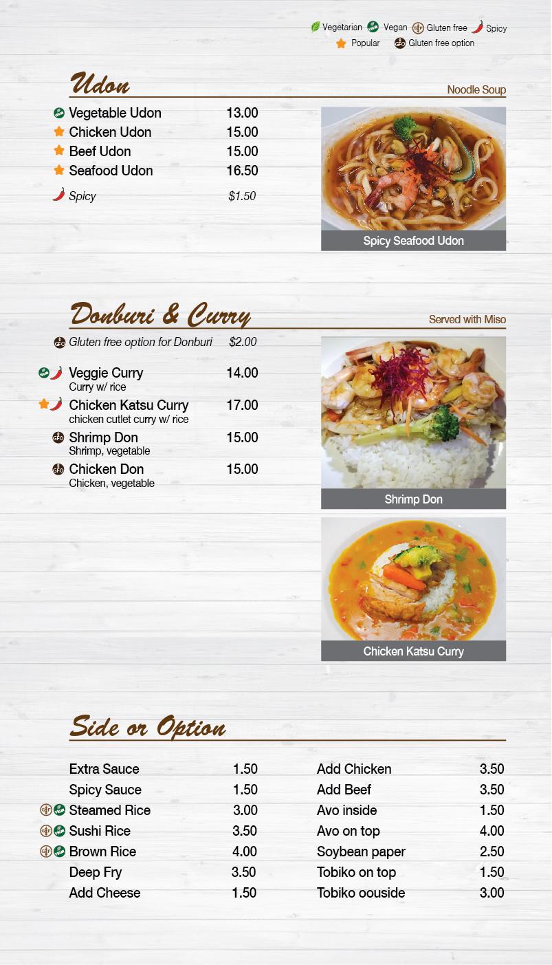 Menu at Red Fin Sushi & K-Food restaurant, Castlegar