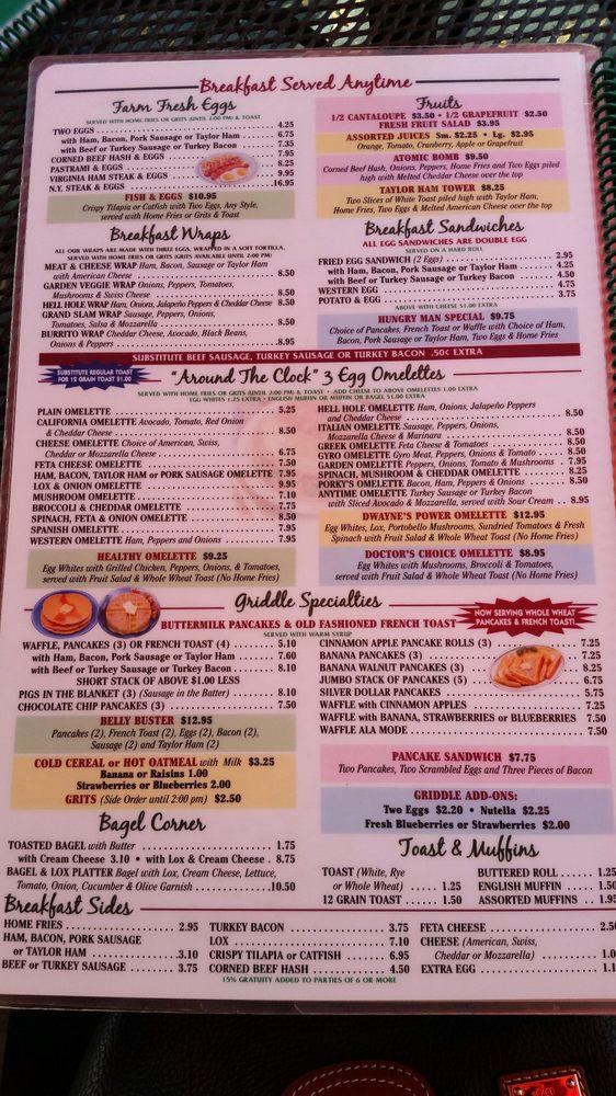 Menu at Village Diner restaurant, South Orange