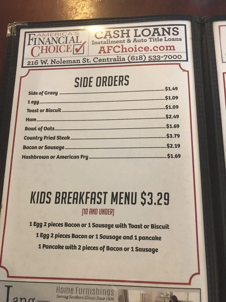 Menu at Bonnie Cafe, Nashville