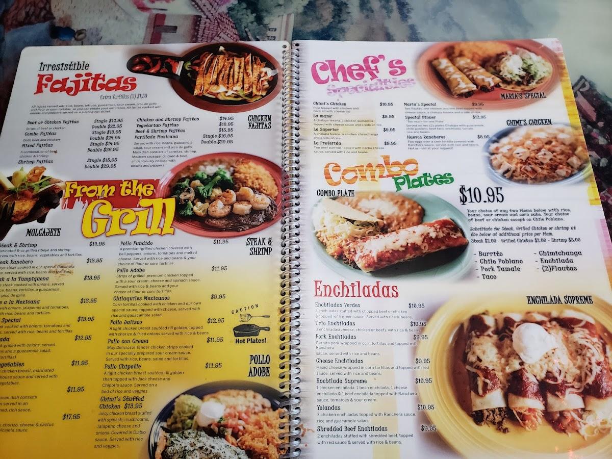 Menu at Chimi's Fresh-Mex restaurant, Bridgeton