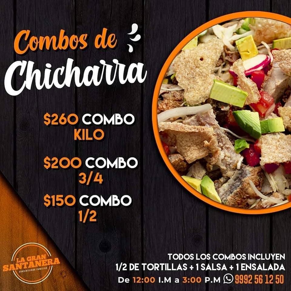 Menu at La Gran santanera Tacos,tortas Y Chicharra restaurant, Merida