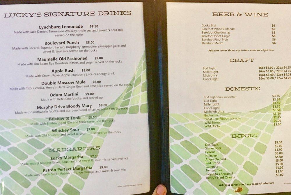 Menu at Lucky's Sports Bar & Grill, Maumelle
