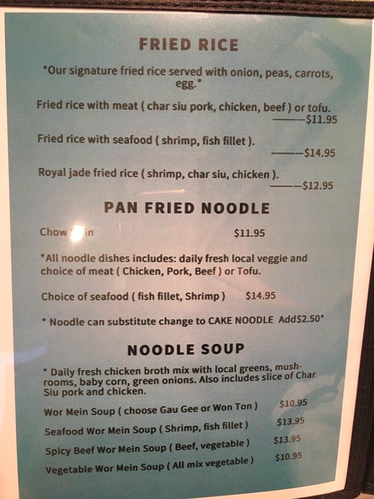 Menu at Royal Jade Garden restaurant, Kailua-Kona, 75-5595 Palani Rd Ste A9