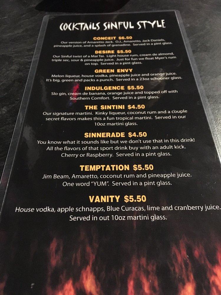 Menu at Sinful Burger Sports Grill restaurant, Bellevue