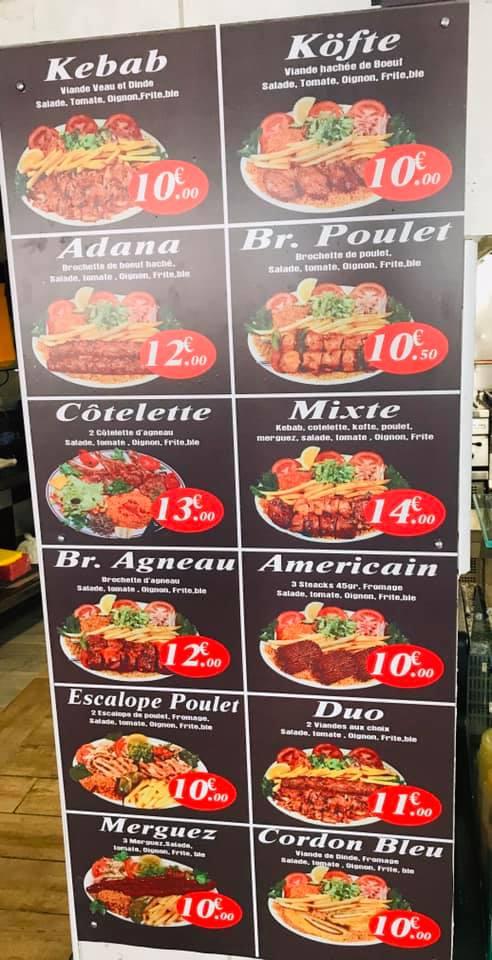 Menu at Royal Kebab Chartres restaurant, Chartres