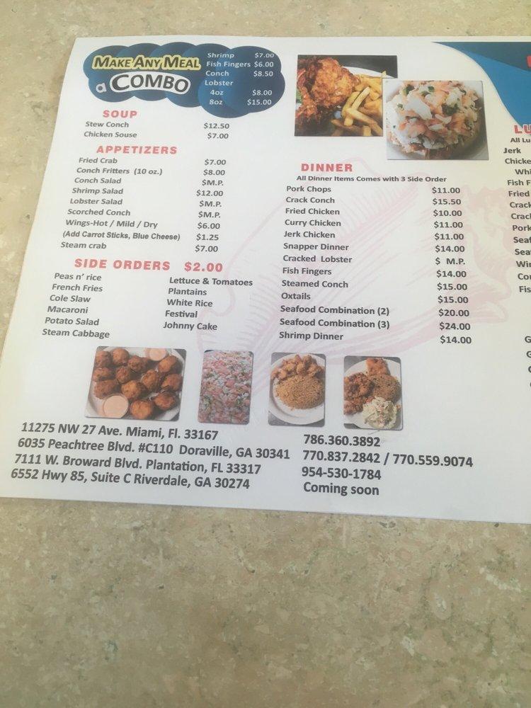 Menu at Conch Heaven desserts, Doraville, Peachtree Blvd