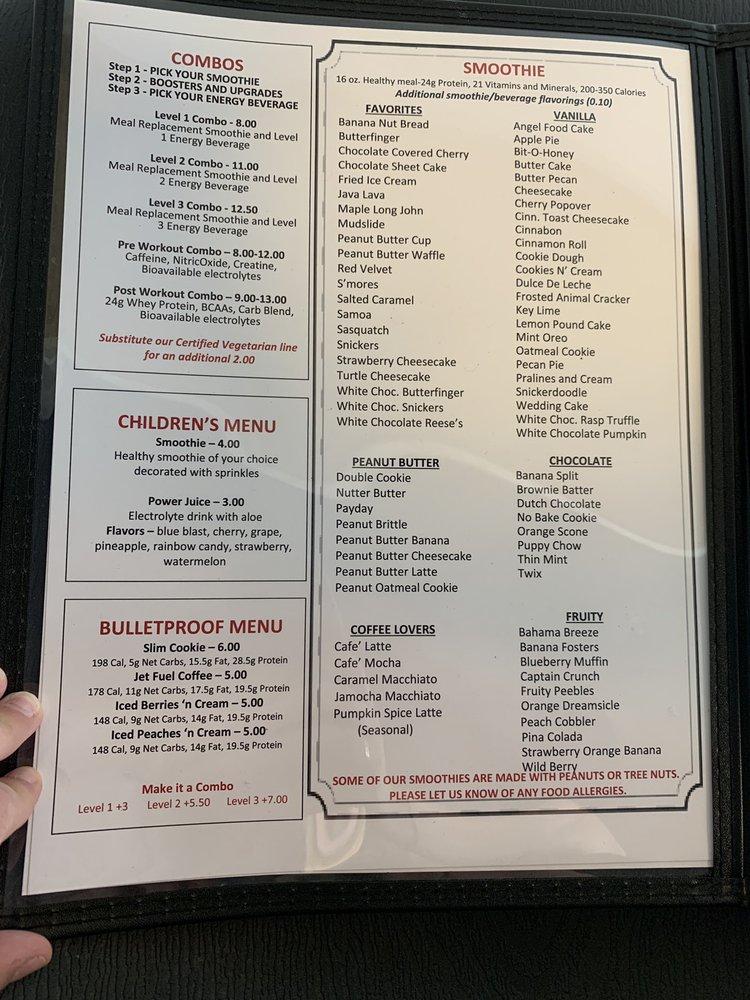 Menu at The Gathering Nutrition and Energy Spot pub & bar, Oklahoma City