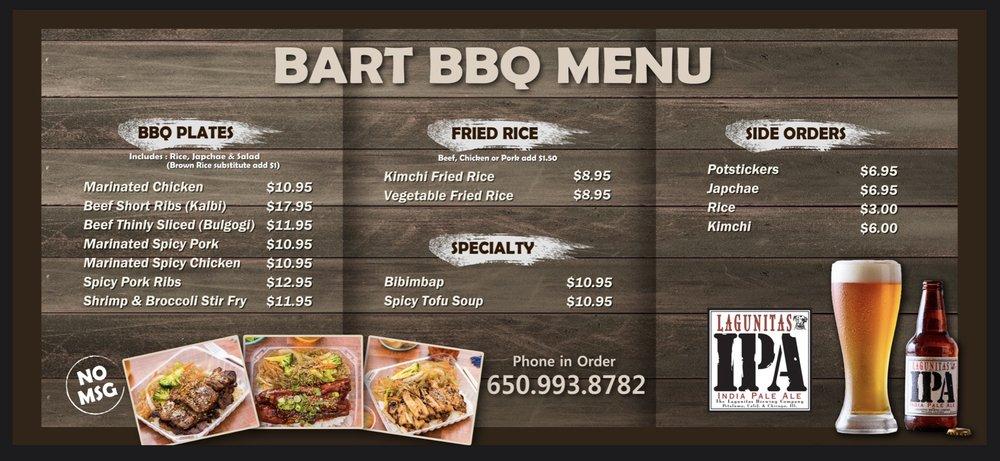 Menu at Bart Grocery, Daly City