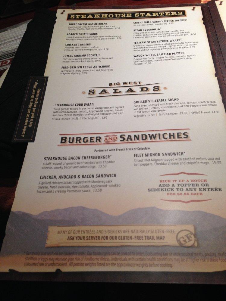 Menu at Black Angus Steakhouse, Mesa, E Hampton Ave