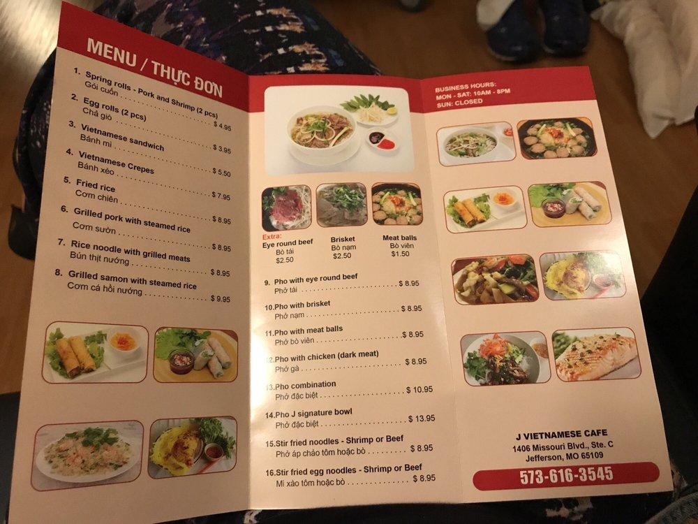 Menu at J Cafe Boba Tea & Sandwich, Jefferson City