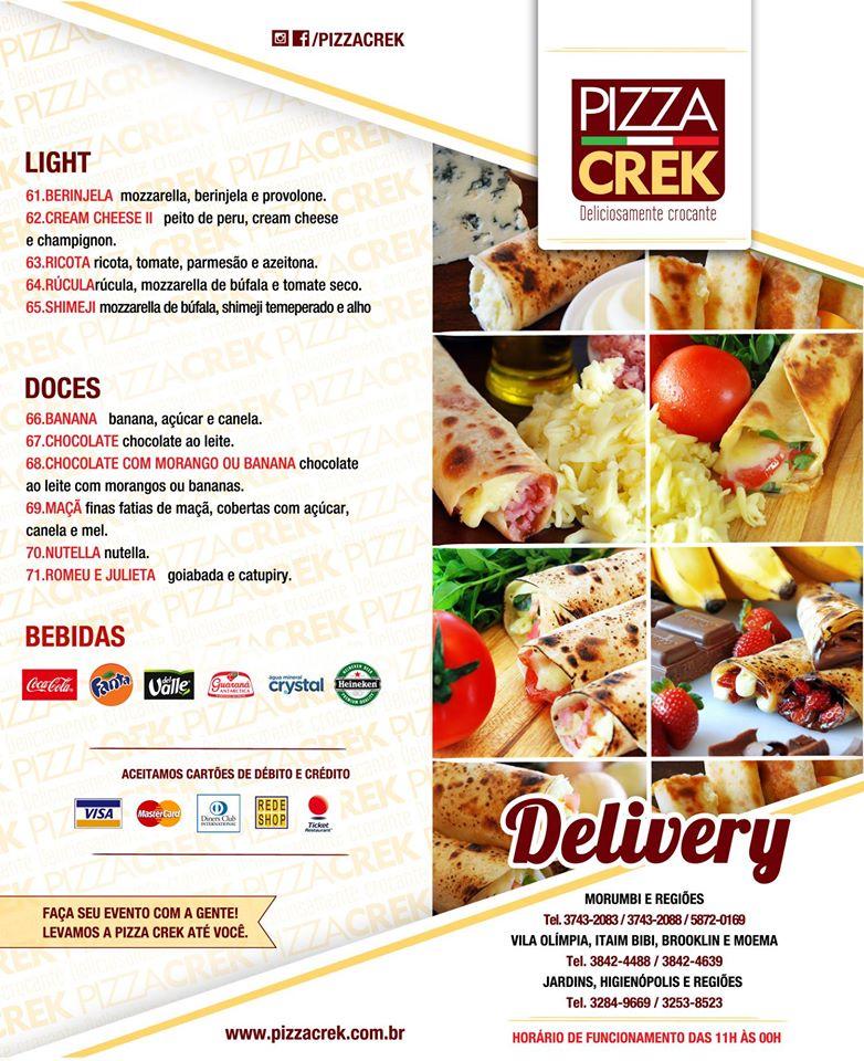 Menu em Pizza Crek pizzaria, São Paulo, Alameda Jau 476