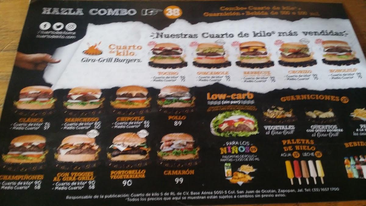 Carta del restaurante Cuarto De Kilo Plaza Caracol, Puerto Vallarta