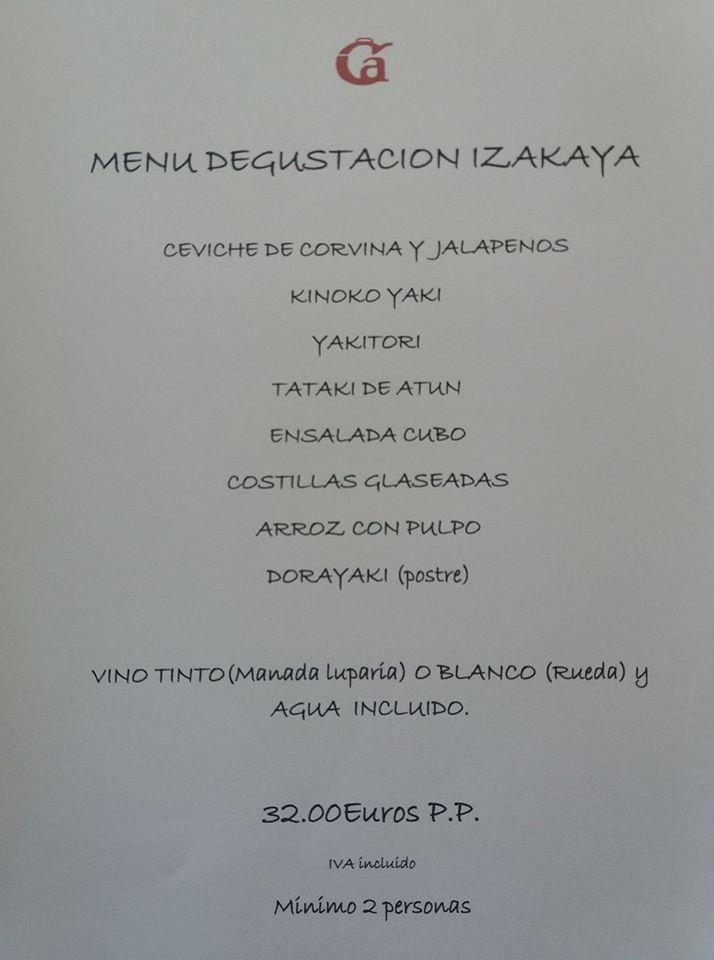 Carta de Restaurante El Cafetin, Lastres