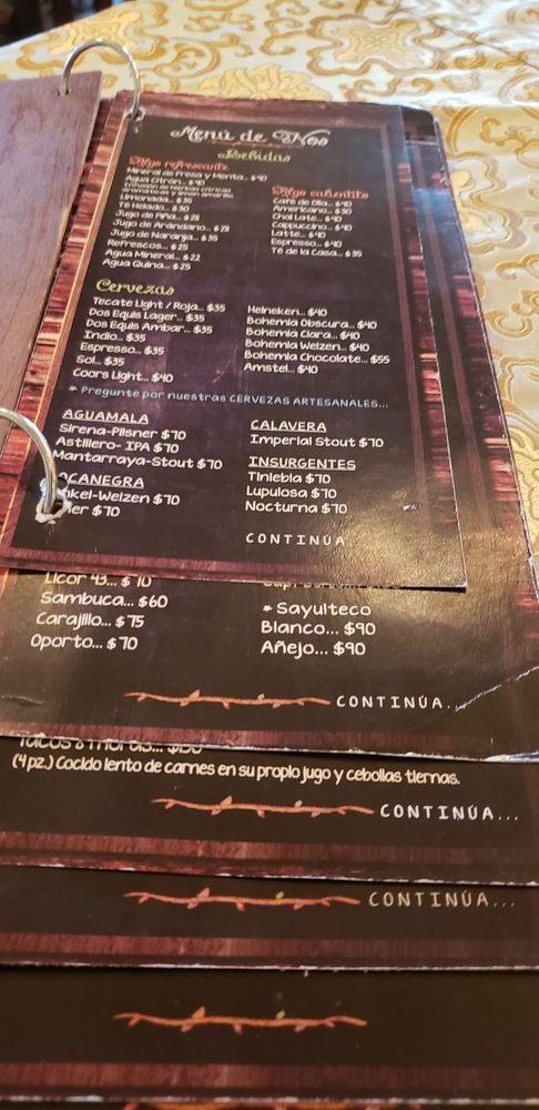 Menu at El Lugar De Nos Restaurante, Tecate