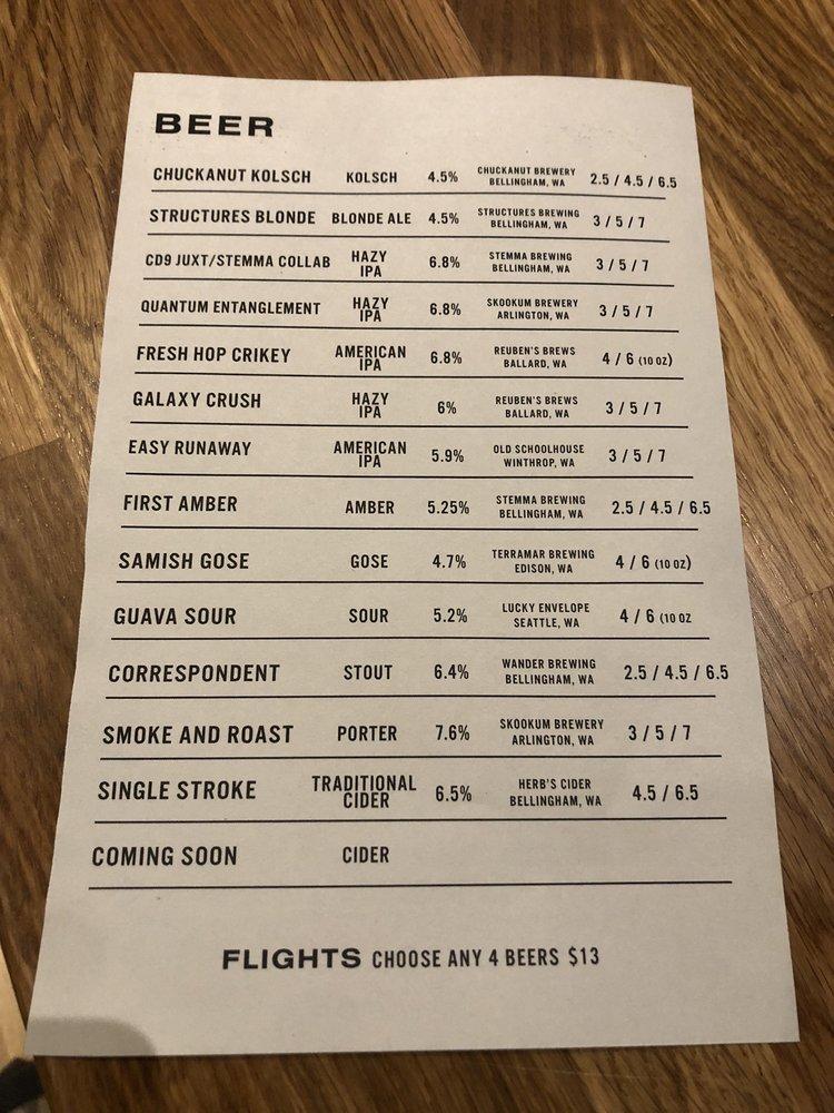 Menu at JUXT Taphouse pub & bar, Bellingham