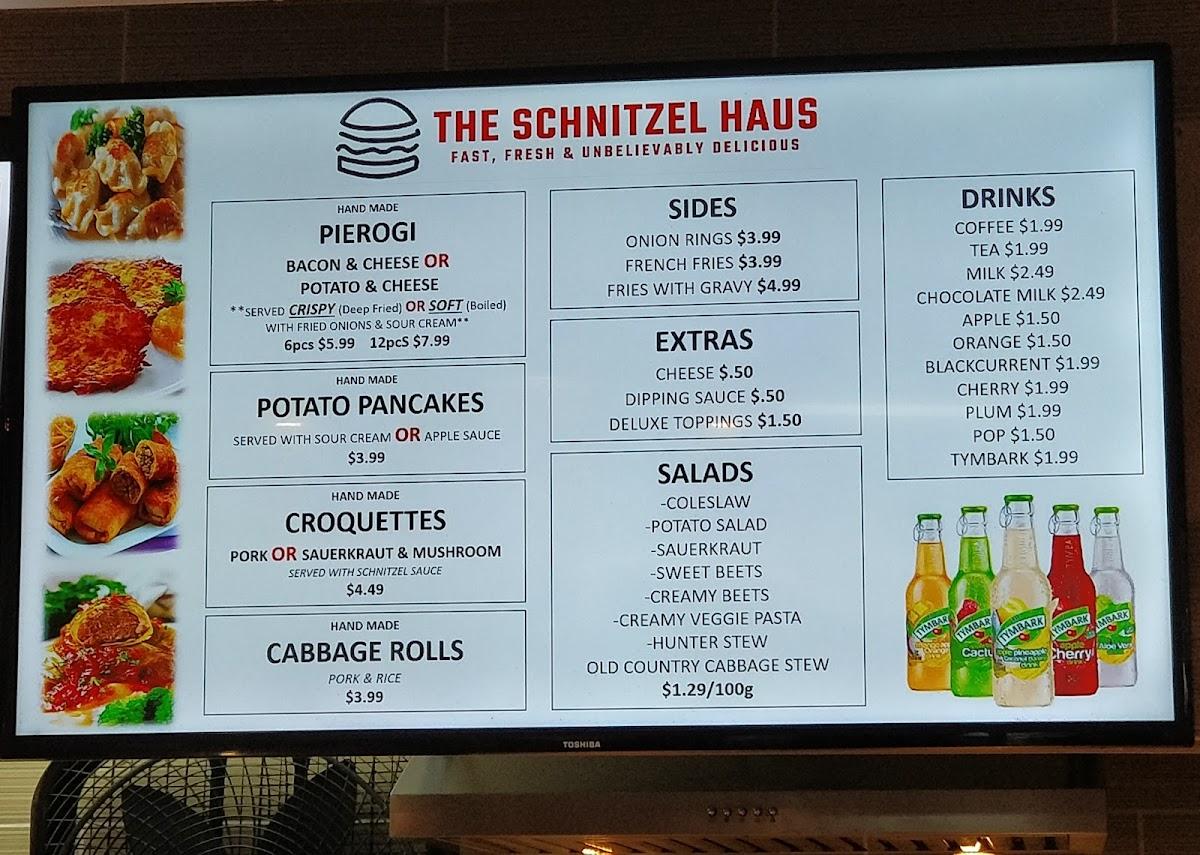 Menu at The Schnitzel Haus (SOUTH restaurant, Orillia, Hwy 11 S
