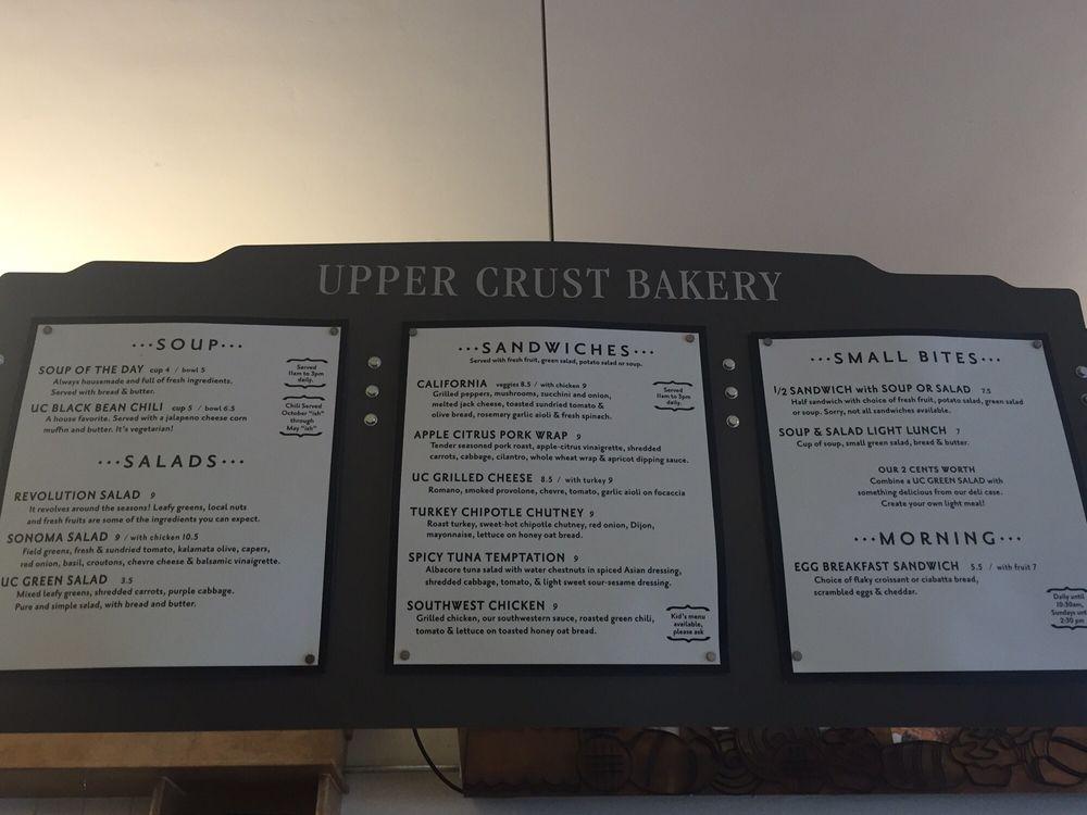 Menu at Upper Crust Bakery & Eatery, Chico