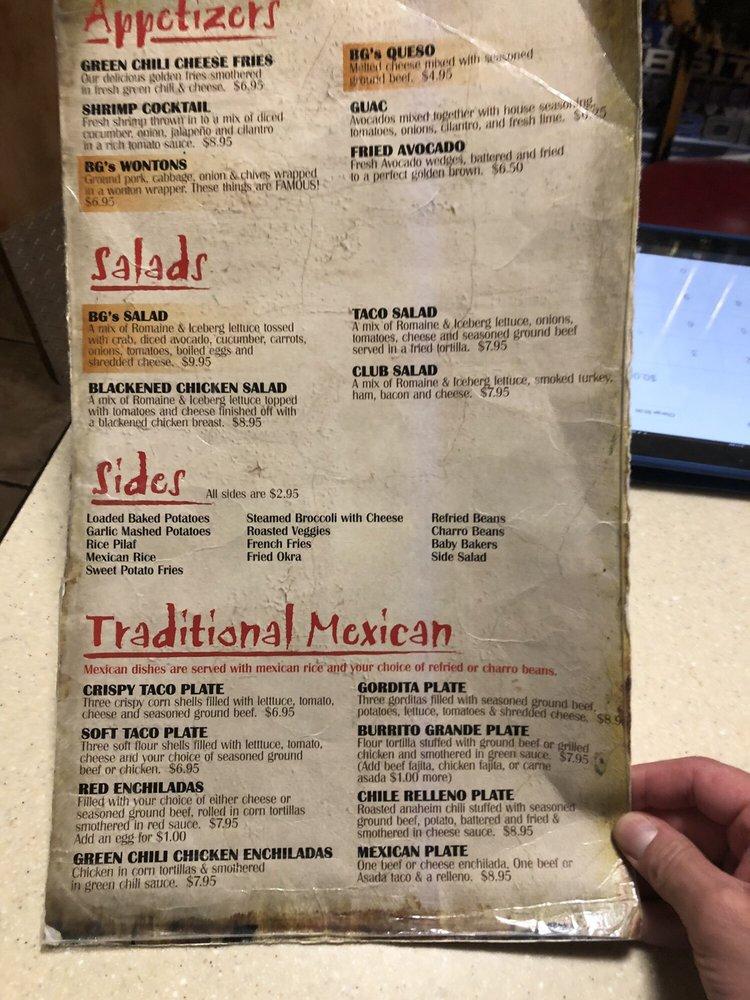 Menu at Baja Grill restaurant, Lovington