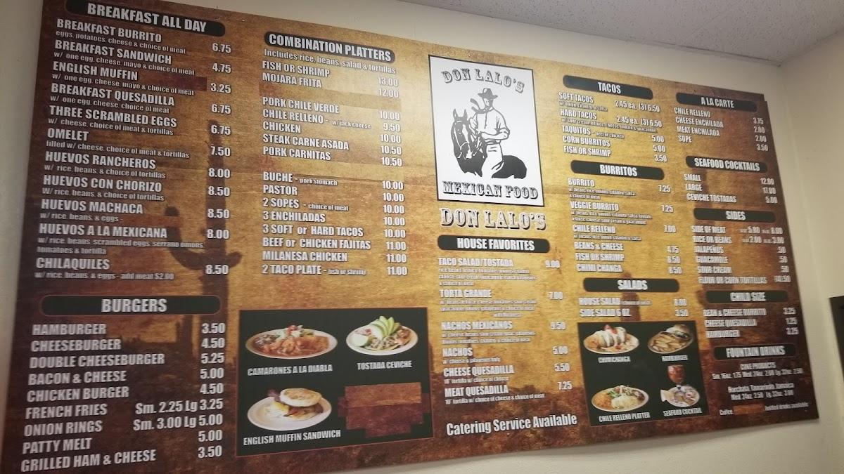 Carta del restaurante Don Lalos Mexican Food, Ventura