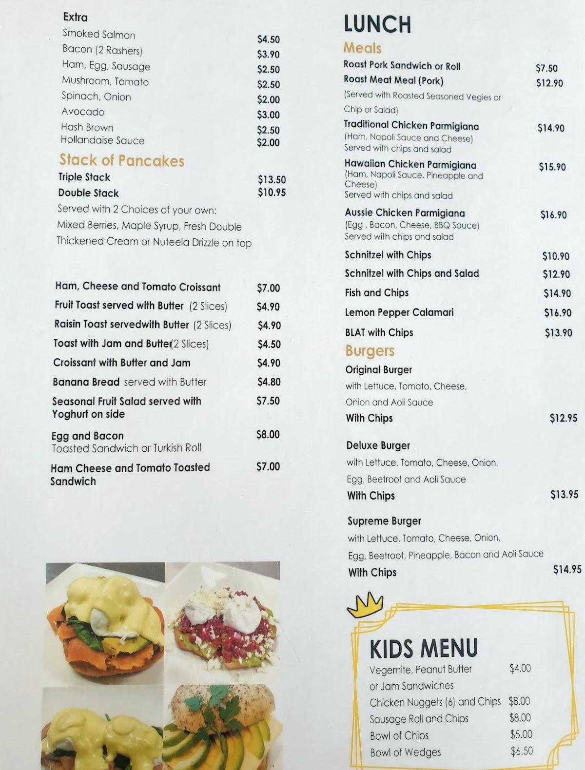 Menu at Ducky On Clyde cafe, Clyde, Shopping on Clyde