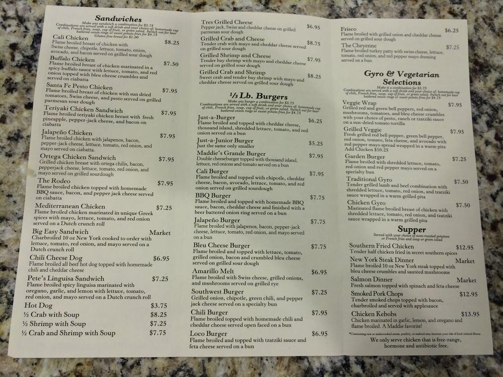 Menu at Fat Maddie's Grille restaurant, San Ramon
