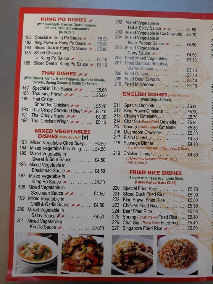 Menu at Happy House restaurant, Penmaenmawr