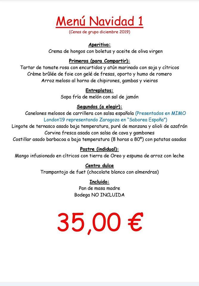 Carta del restaurante Mazmorra by Macera, Zaragoza