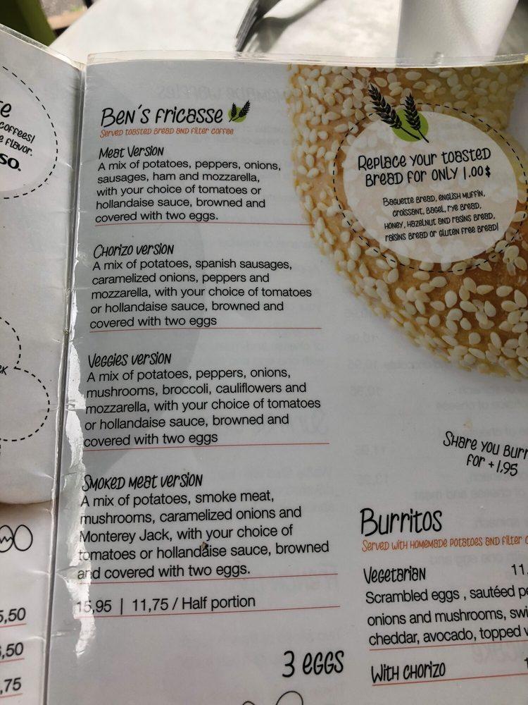 Menu au Restaurant au Petit Cafe Chez Denise, Saint-Sauveur