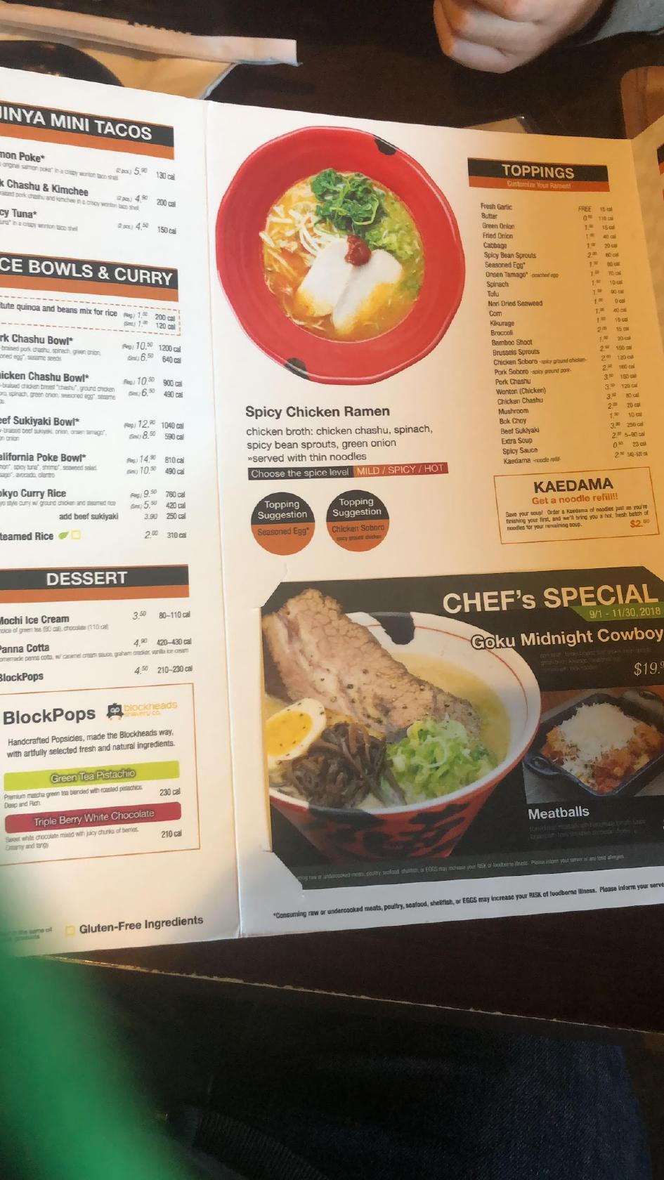 Menu at JINYA Ramen Bar - Tulsa, Tulsa