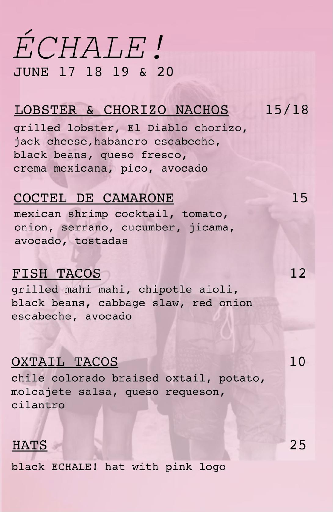 Menu at Échale pub & bar, Encinitas