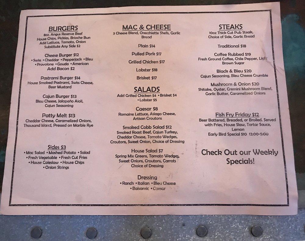 Menu at Ridge Runners pub & bar, Brockport